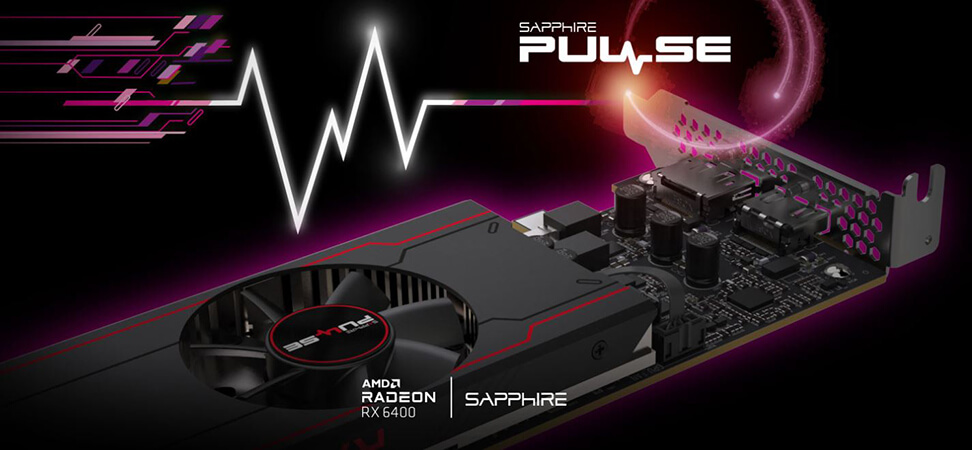 ᐈ Видеокарта Sapphire RX 6400 Pulse Gaming, 4 GB, Radeon RX 6400 ...